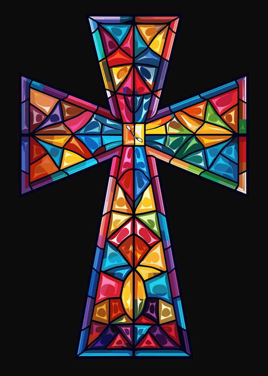 'Christian Cross' Poster, picture, metal print, paint by Mesh | Displate