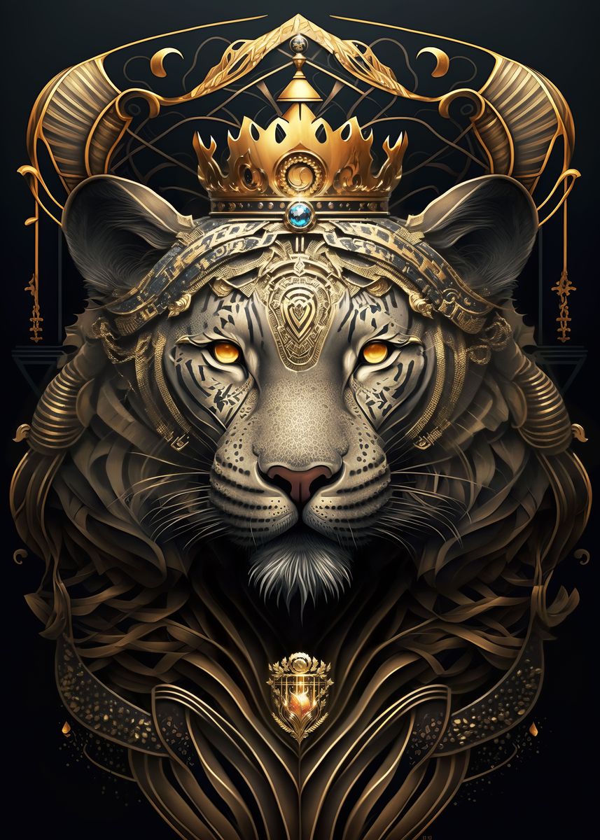 'Ancient Tiger King Art' Poster, picture, metal print, paint by Luong ...