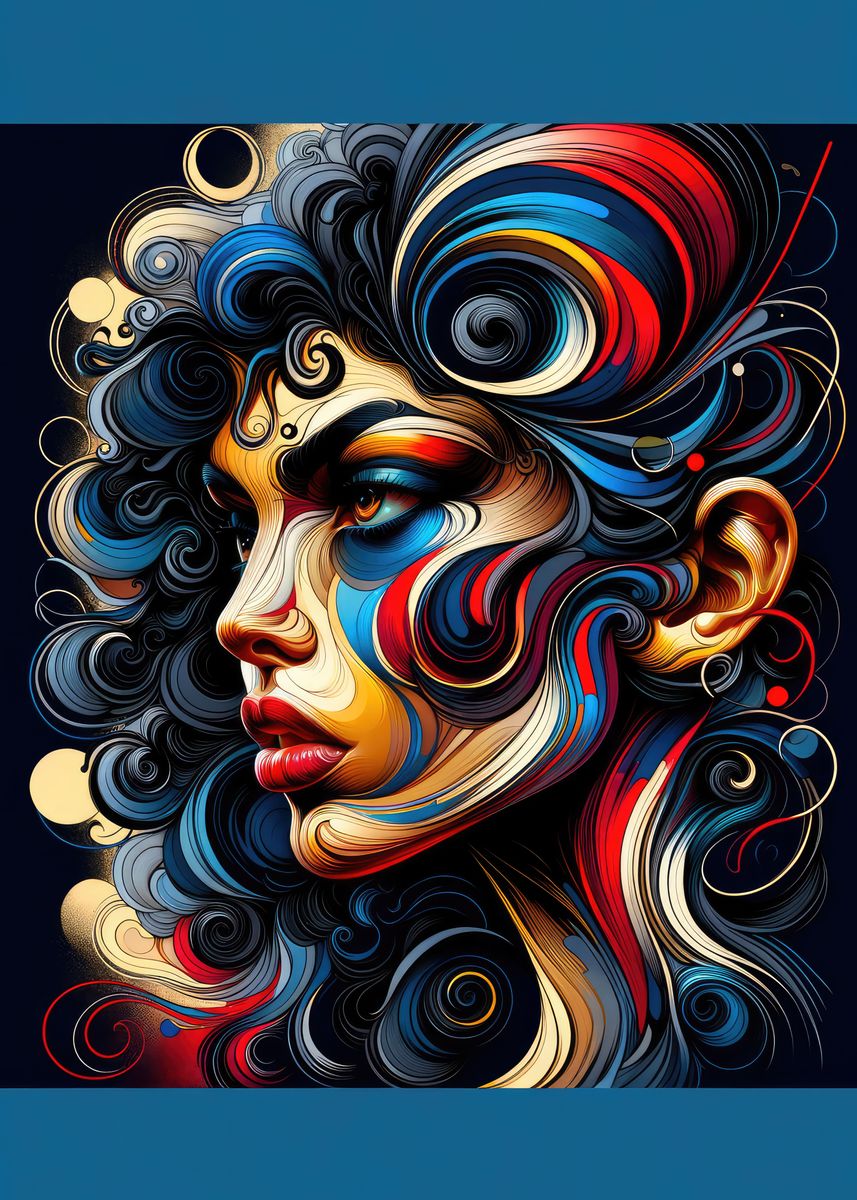 'Cosmic Swirl Portrait' Poster, picture, metal print, paint by Markus ...