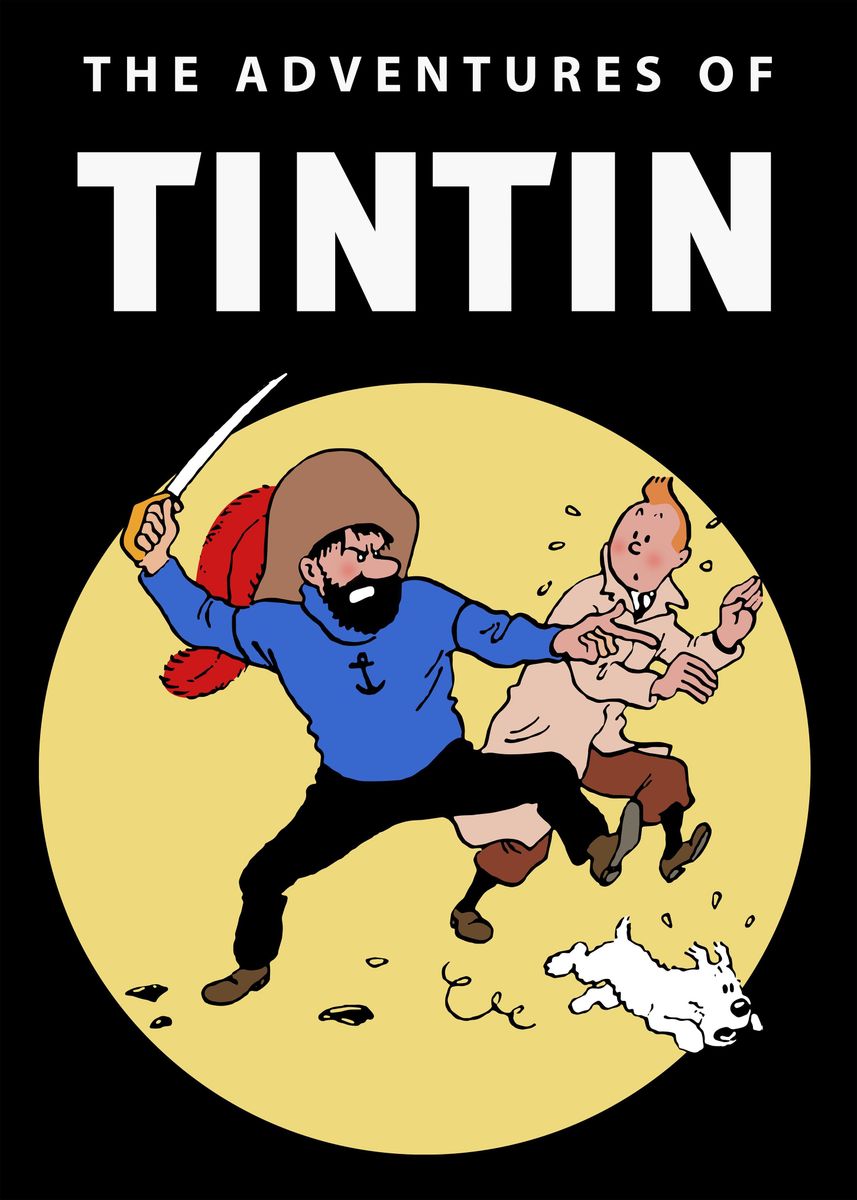 'captain haddock tintin' Poster, picture, metal print, paint by Santos ...