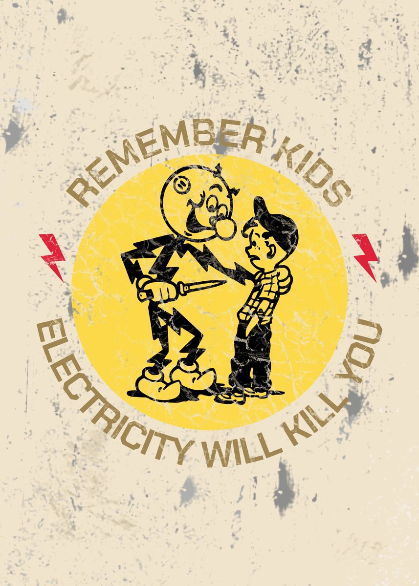 'Reddy Kilowatt and Kids' Poster, picture, metal print, paint by DESTA ...