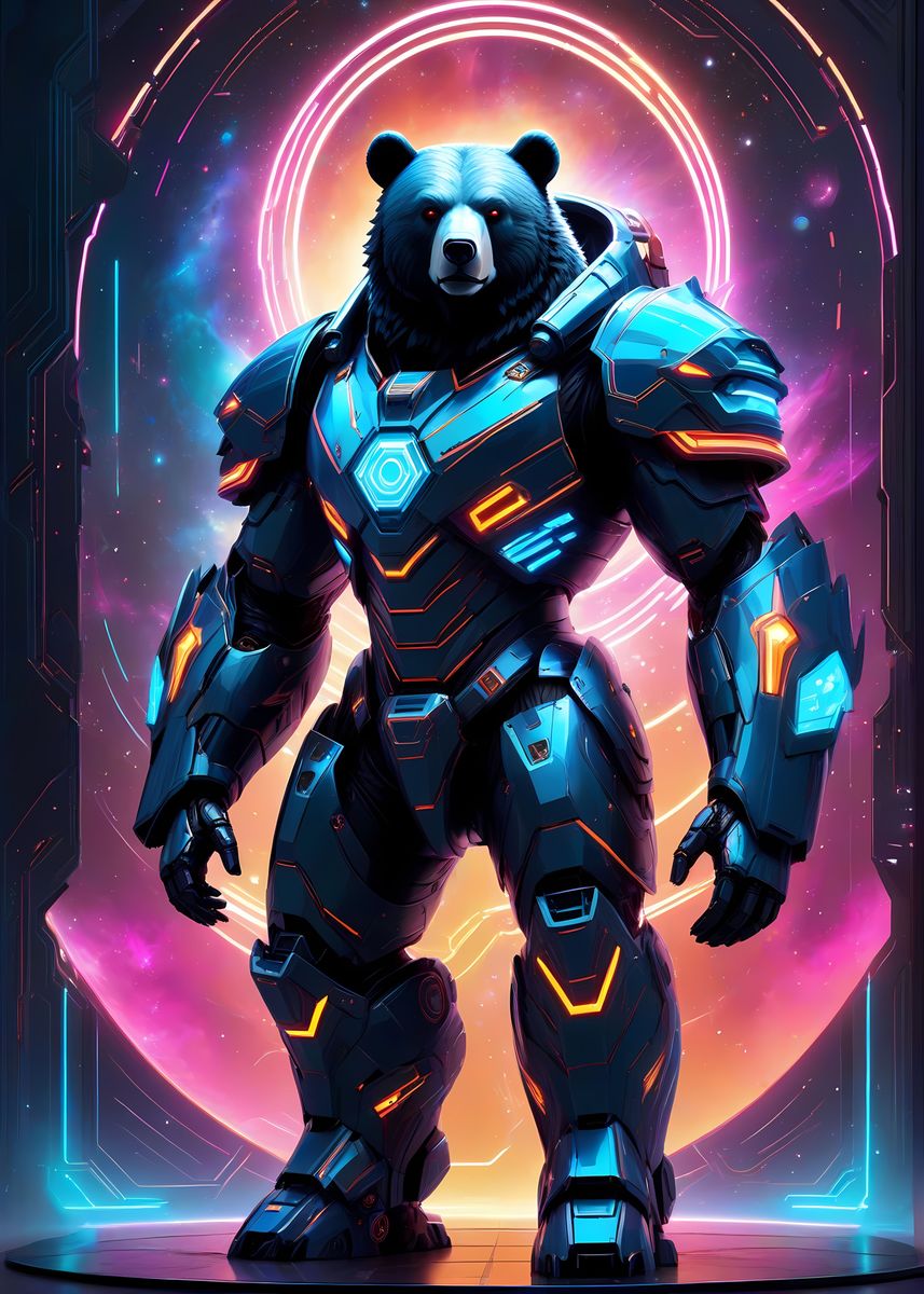 'Celestial Bear' Poster, picture, metal print, paint by Ruins Poster ...