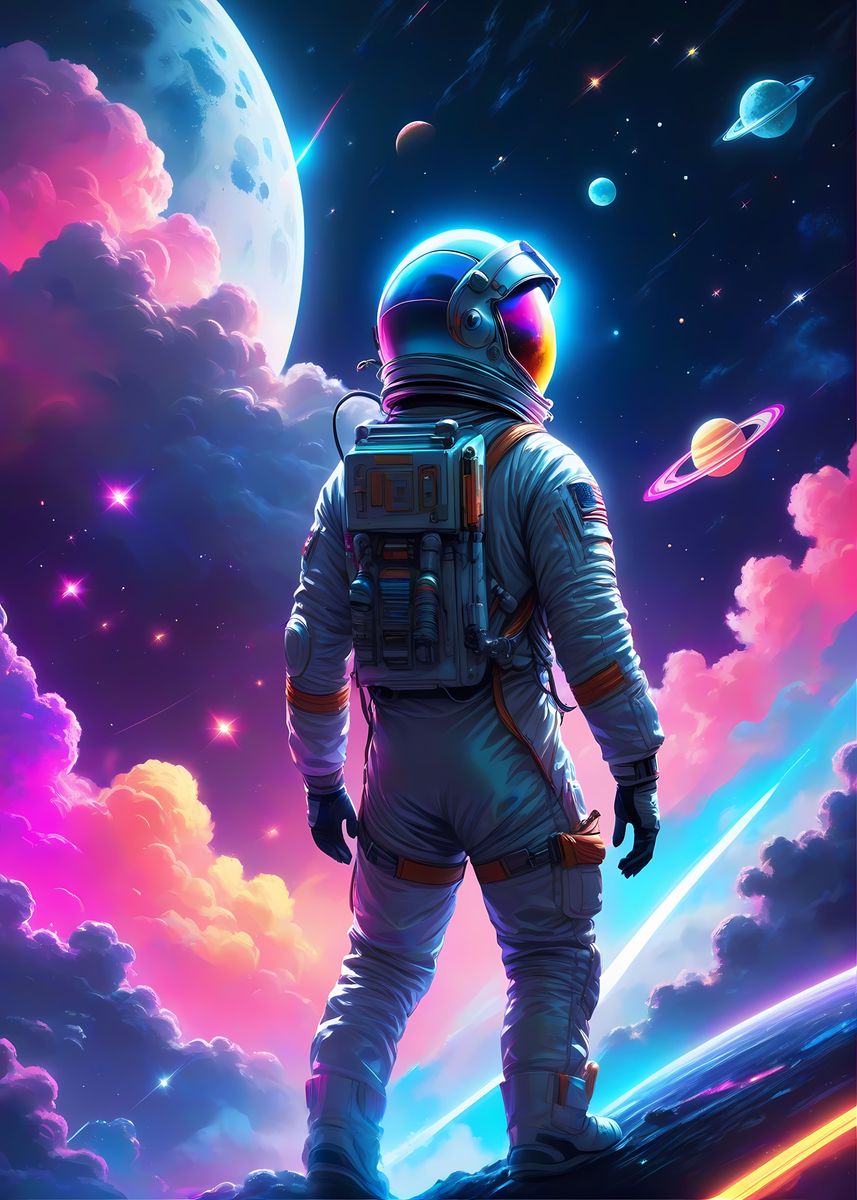 'Spaceman' Poster, picture, metal print, paint by Gangster Art | Displate