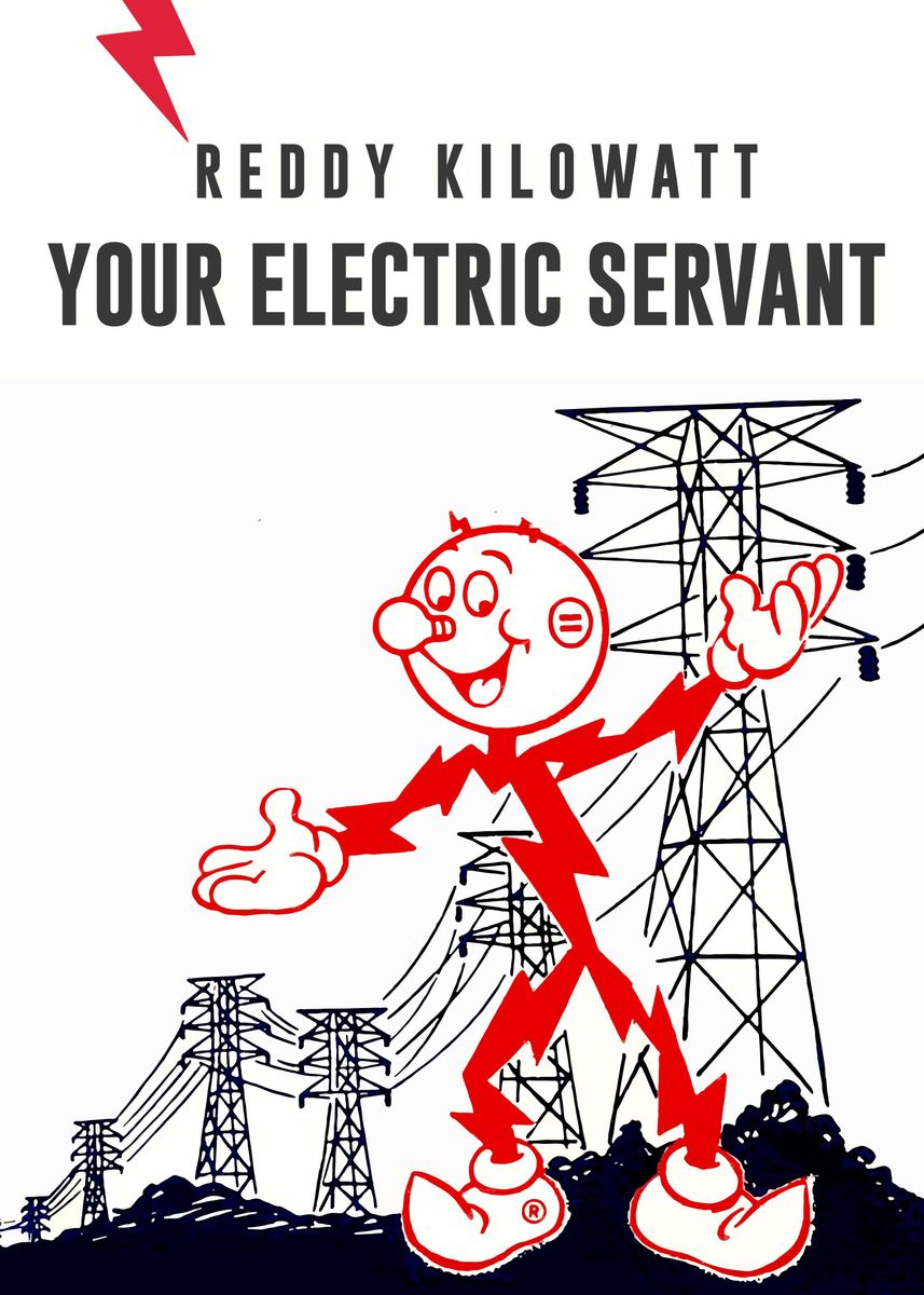 'Reddy Kilowatt Servant' Poster, picture, metal print, paint by DESTA ...