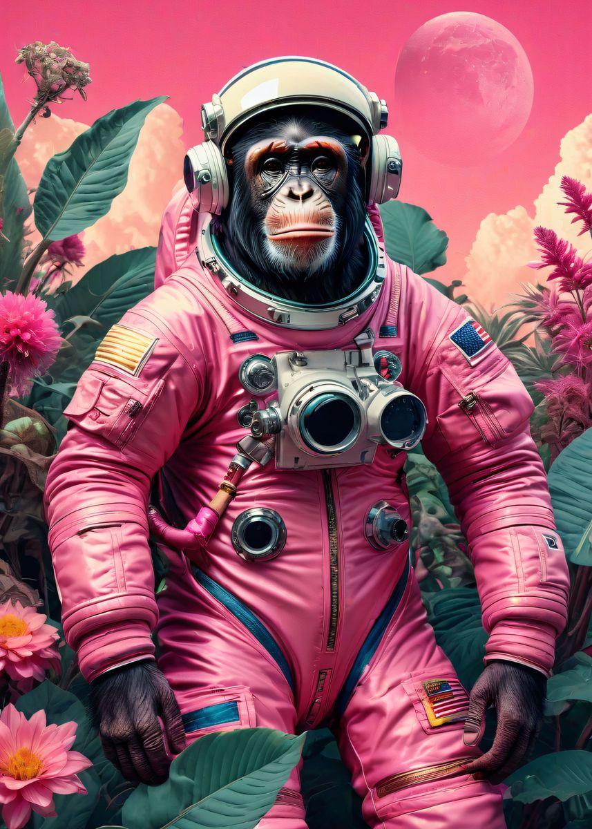 'Ape Astraunaut' Poster, picture, metal print, paint by KingTail ...