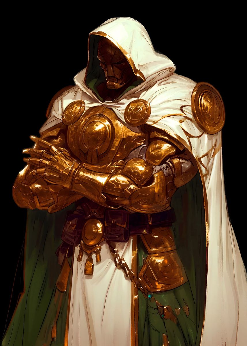 'Gold Knight Paladin Hero' Poster, picture, metal print, paint by ...
