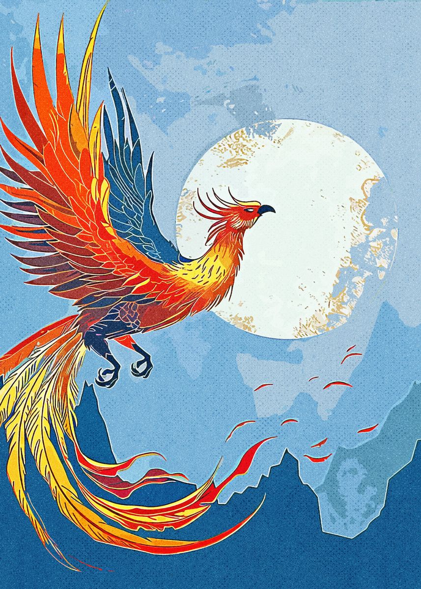 'Space Phoenix' Poster, picture, metal print, paint by Fanth | Displate