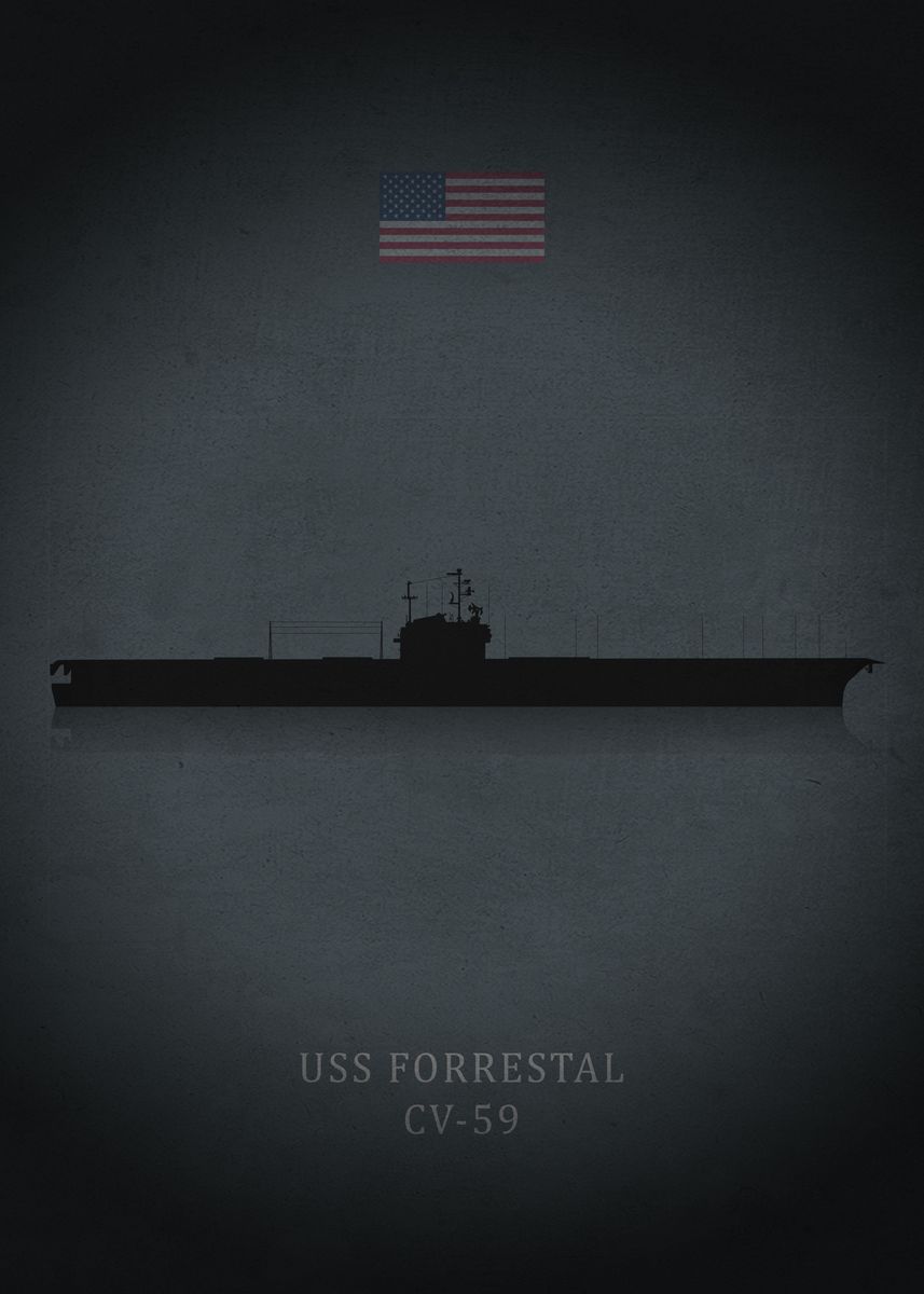 'USS Forrestal' Poster, picture, metal print, paint by Iwoko | Displate