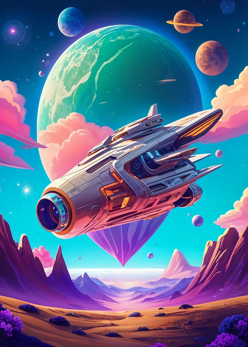 'Outer Space Exploration' Poster, picture, metal print, paint by The Explorer | Displate