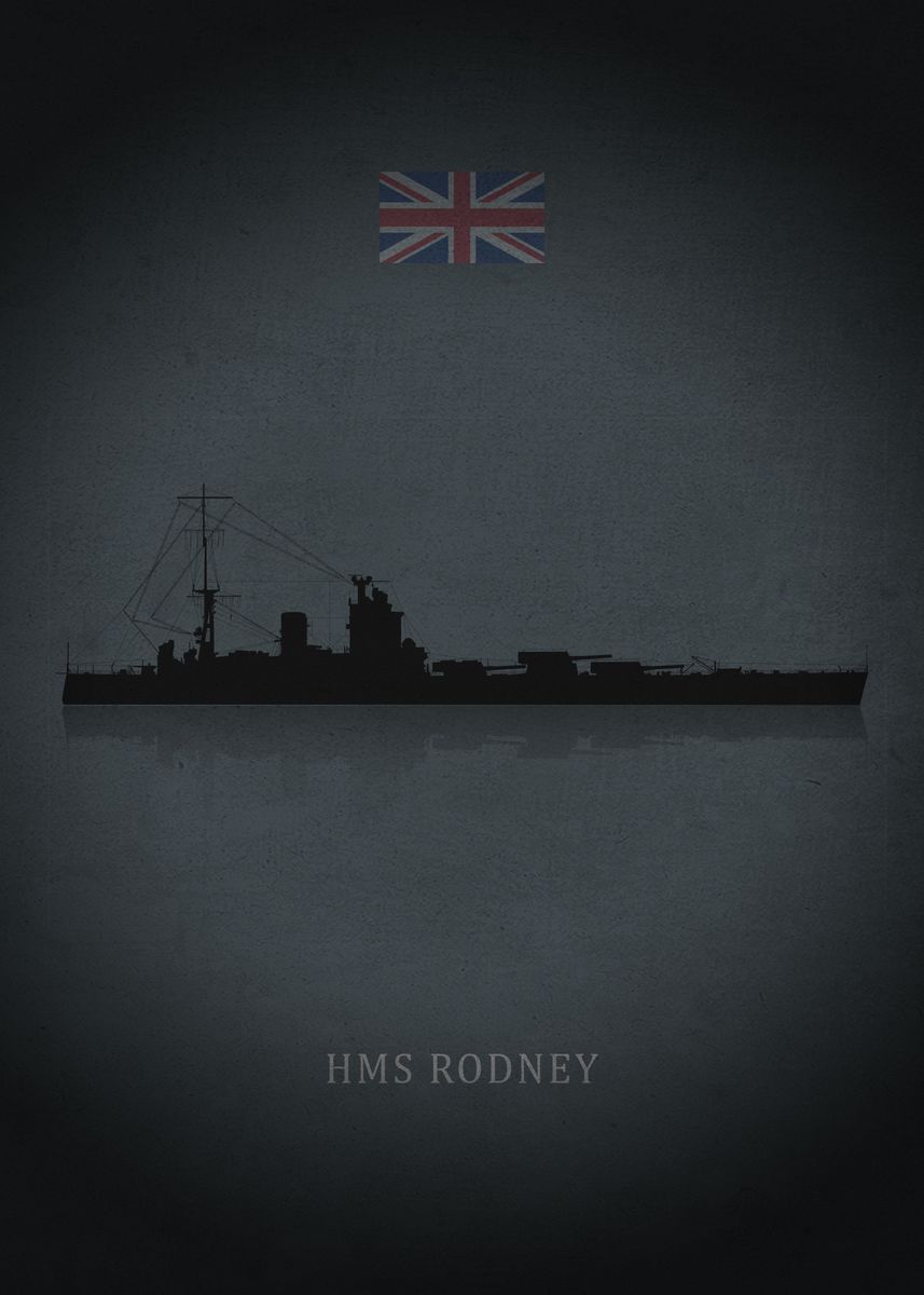 'HMS Rodney' Poster, picture, metal print, paint by Iwoko | Displate