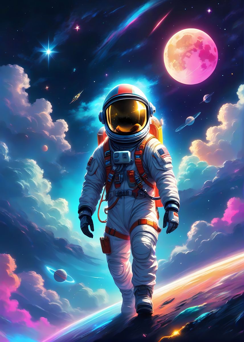 'Solo Astronaut' Poster, picture, metal print, paint by Gangster Art ...
