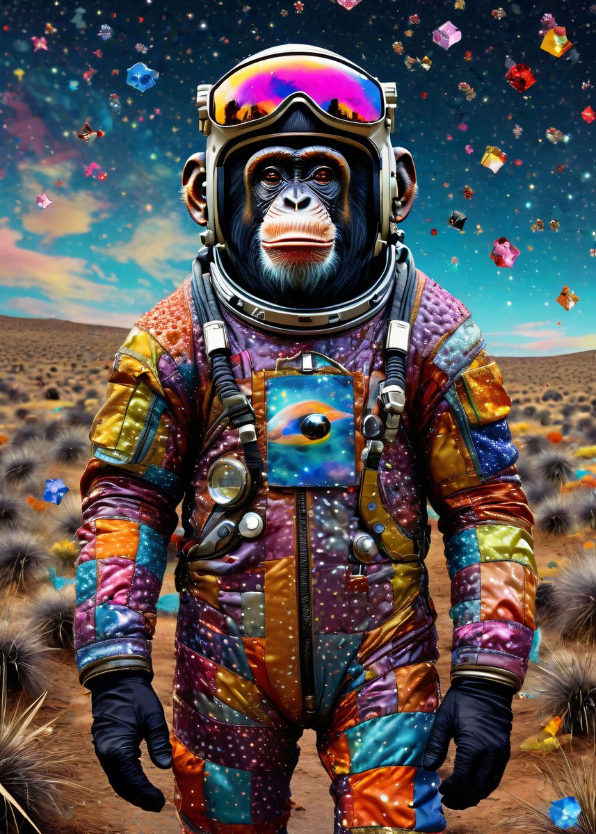 'Space Monkey' Poster, picture, metal print, paint by KingTail Designs ...