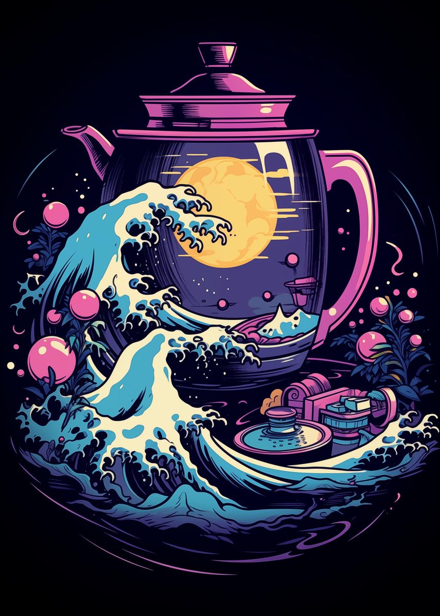 'retro Wave' Poster, picture, metal print, paint by OMEGA FAUNA | Displate