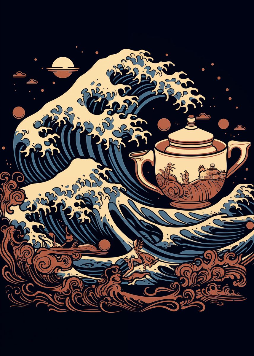 'The Great Wave of Coffee' Poster, picture, metal print, paint by OMEGA ...