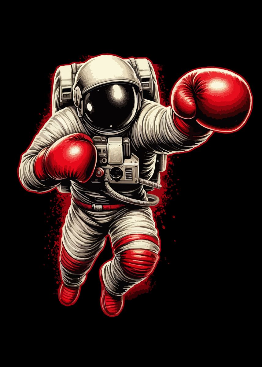'Boxing Astronaut pop art' Poster, picture, metal print, paint by du ...