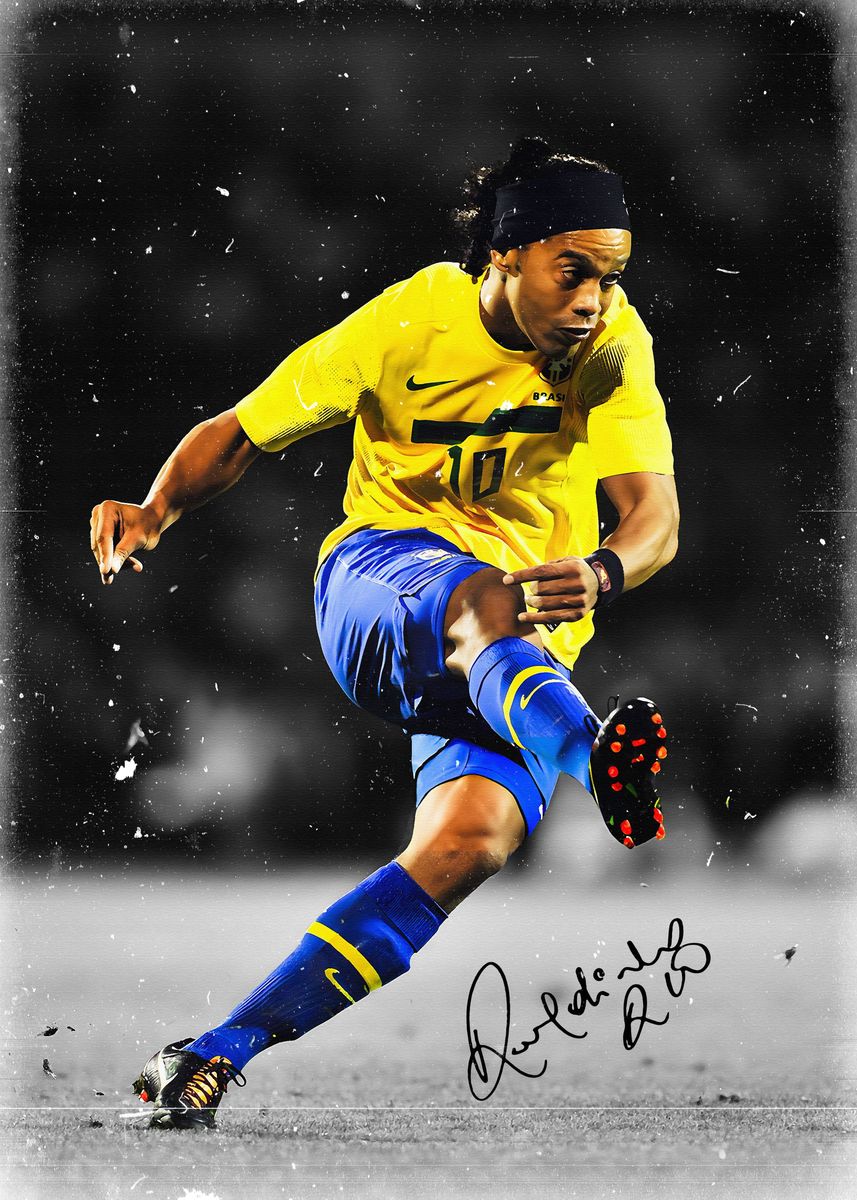 'Ronaldinho Brazil' Poster, picture, metal print, paint by kun bin ...