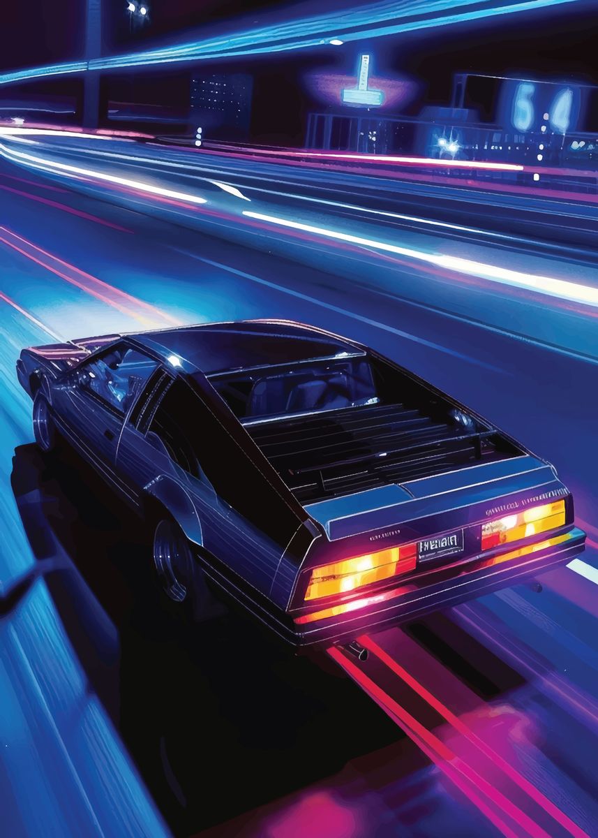 'AESTHETIC NEON CAR' Poster, picture, metal print, paint by Kilua ...