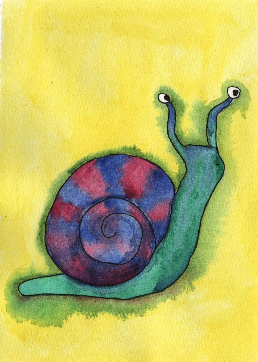'The Smug Snail' Poster, picture, metal print, paint by ...
