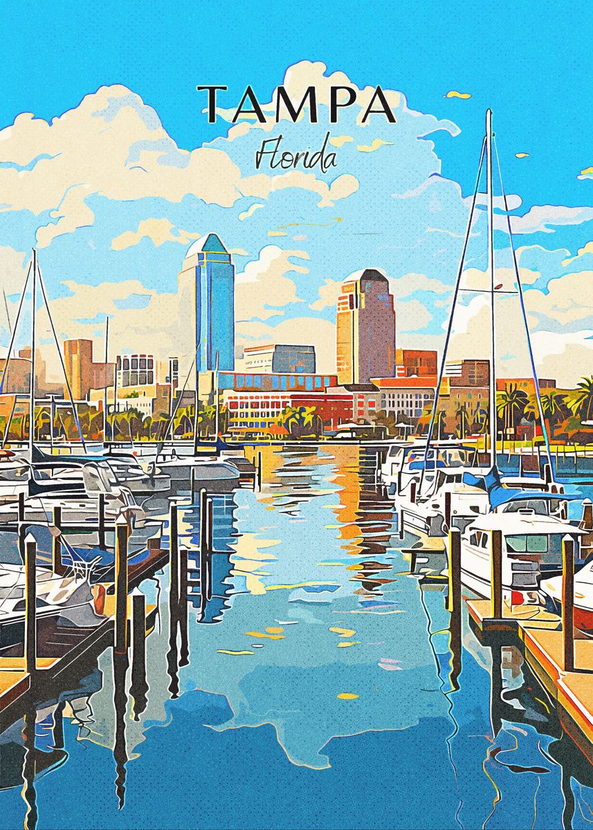 'Florida Tampa Travel' Poster, picture, metal print, paint by Le Thi ...