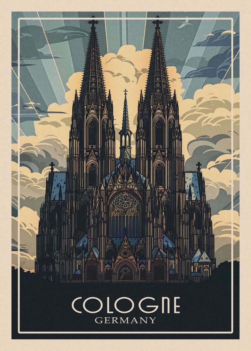'Cologne Germany' Poster, picture, metal print, paint by Travel Studio ...