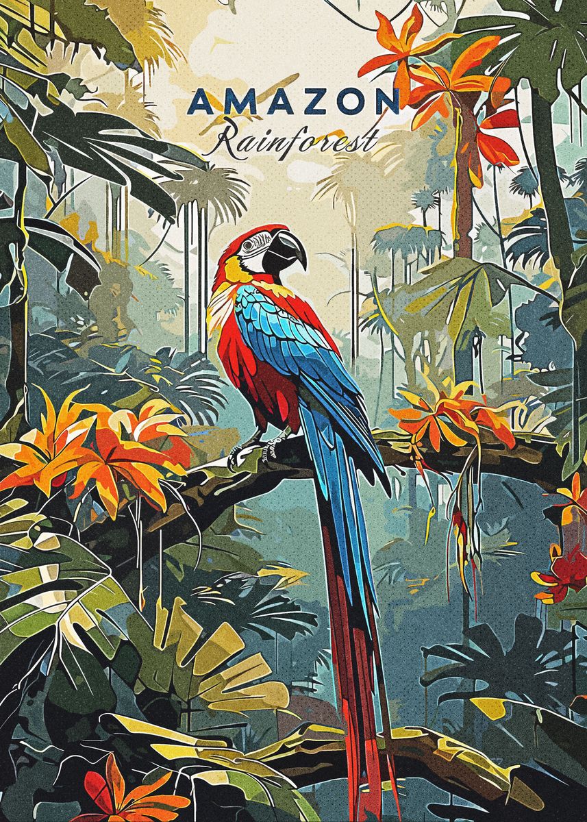 'Amazon Rainforest Travel' Poster, picture, metal print, paint by ...