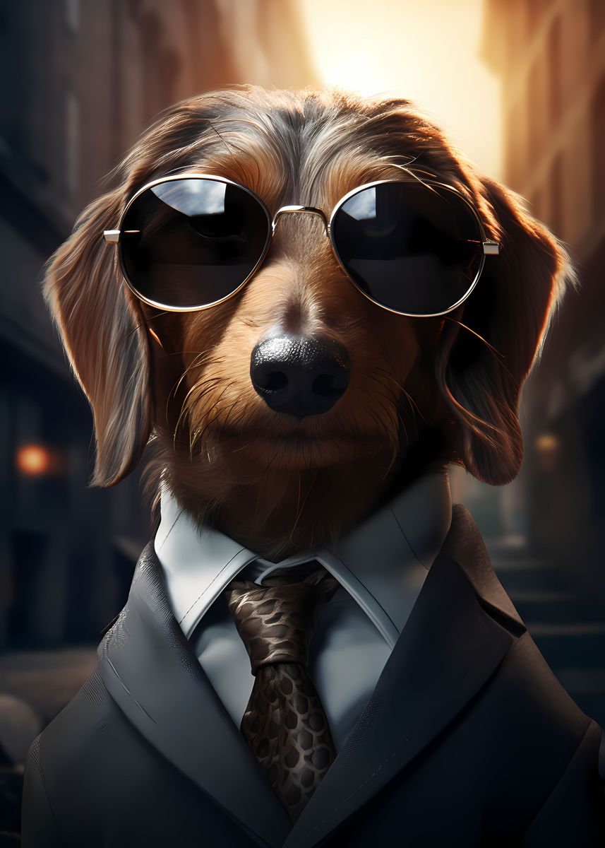 'Black Gentleman Dog' Poster, picture, metal print, paint by Autophil ...