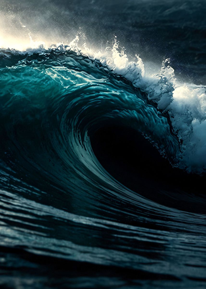 'Serenity in Waves' Poster, picture, metal print, paint by Shamoon ...