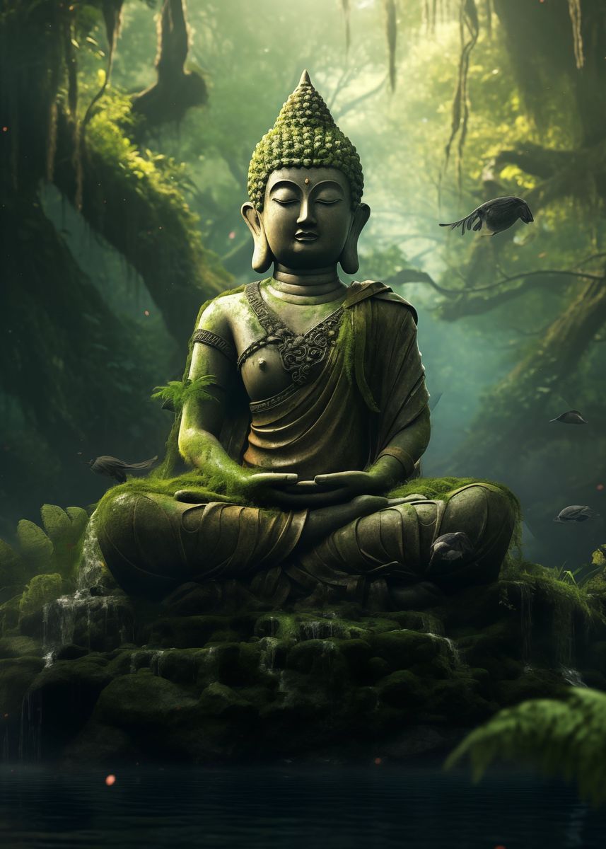 'Buddha in nature' Poster, picture, metal print, paint by Aym jer ...