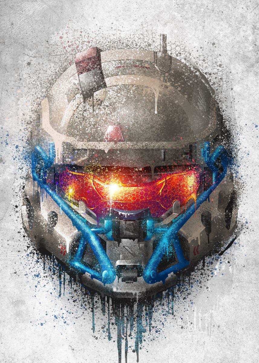 'Tanaka's Helmet' Poster, picture, metal print, paint by Halo Game ...