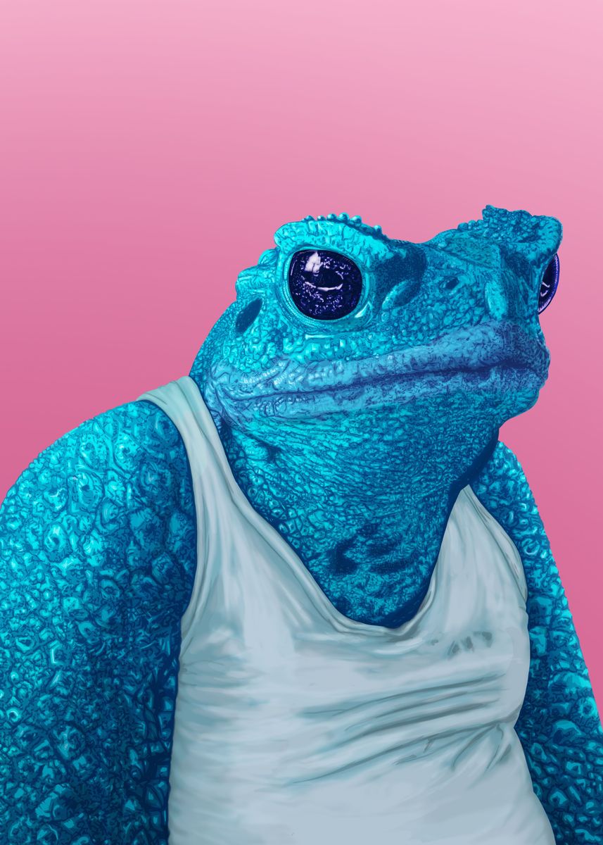 'Froggy' Poster, picture, metal print, paint by MARTIN SARA | Displate