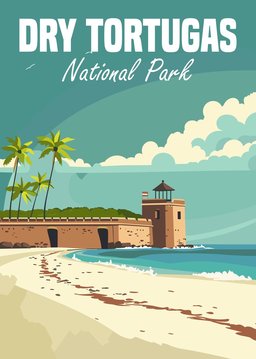 'Dry Tortugas National Park' Poster, picture, metal print, paint by ...