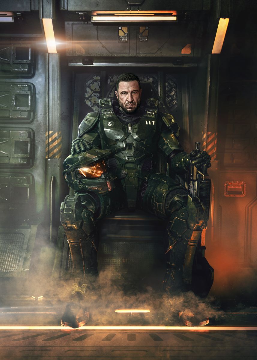 'Master Chief Portrait' Poster, picture, metal print, paint by Halo ...