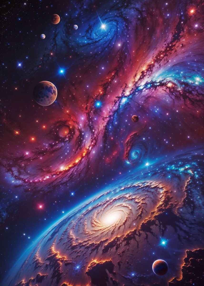 'Voyage Through the Cosmos' Poster, picture, metal print, paint by ...