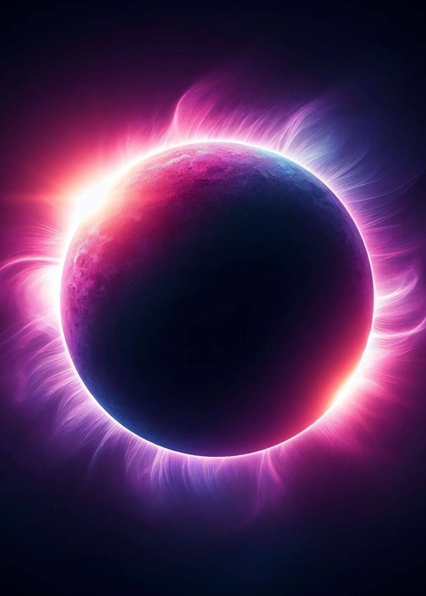 'Violet Horizon Eclipse' Poster, picture, metal print, paint by T K ...