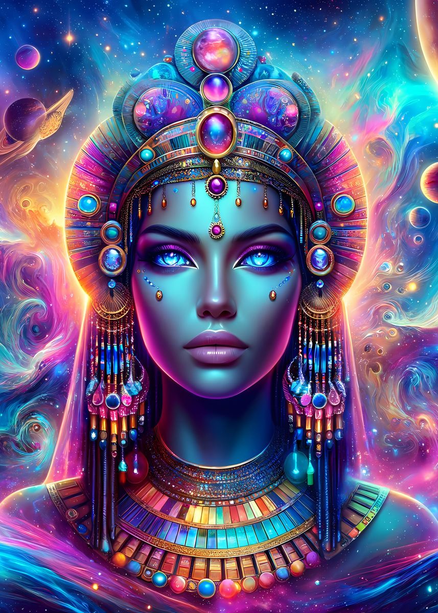 'Cosmic Queen' Poster, picture, metal print, paint by Devran | Displate
