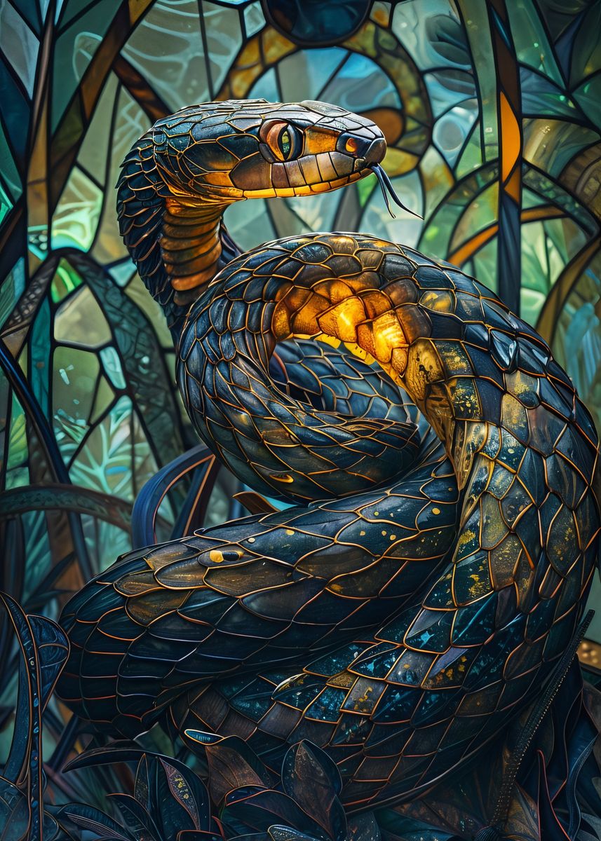 'Fairytale snake' Poster, picture, metal print, paint by FusionDesigns ...
