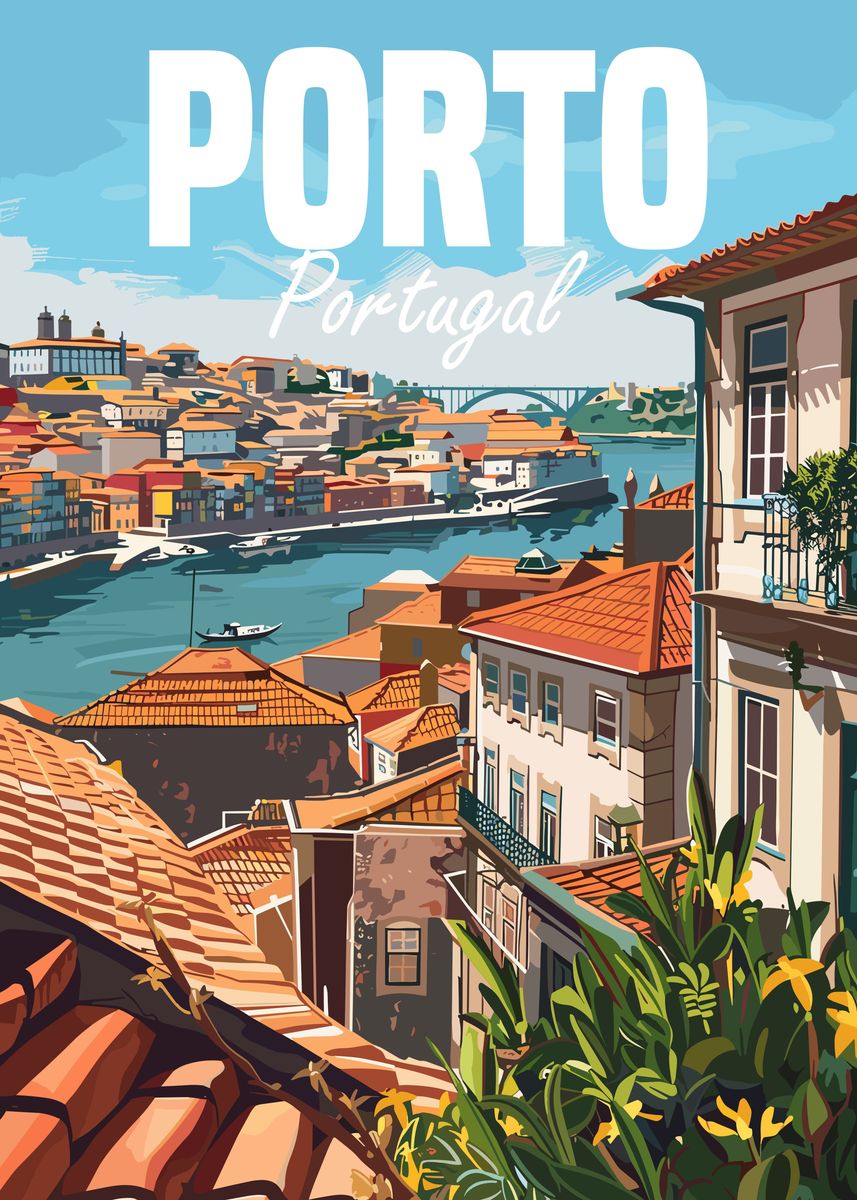 'Porto Portugal Travel' Poster, picture, metal print, paint by Mesh ...