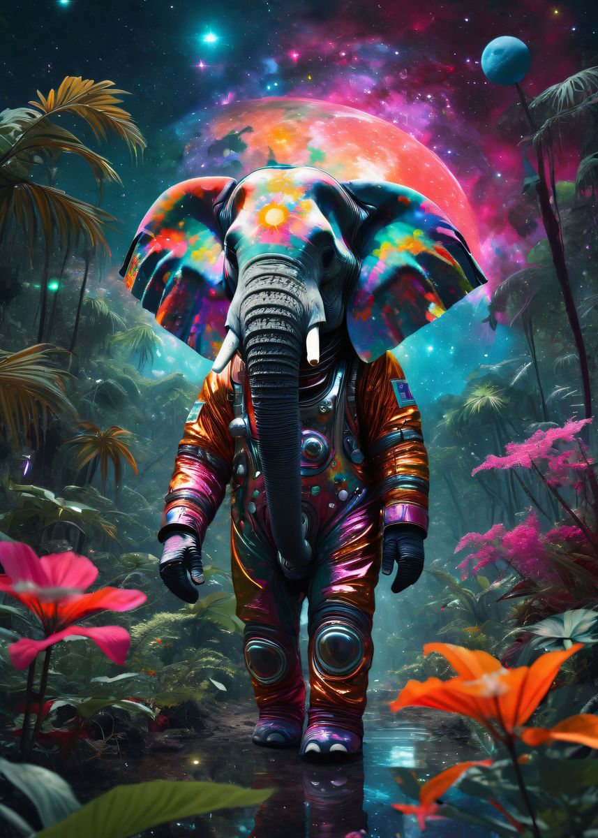 'Starbound Pachyderm' Poster, picture, metal print, paint by KingTail ...