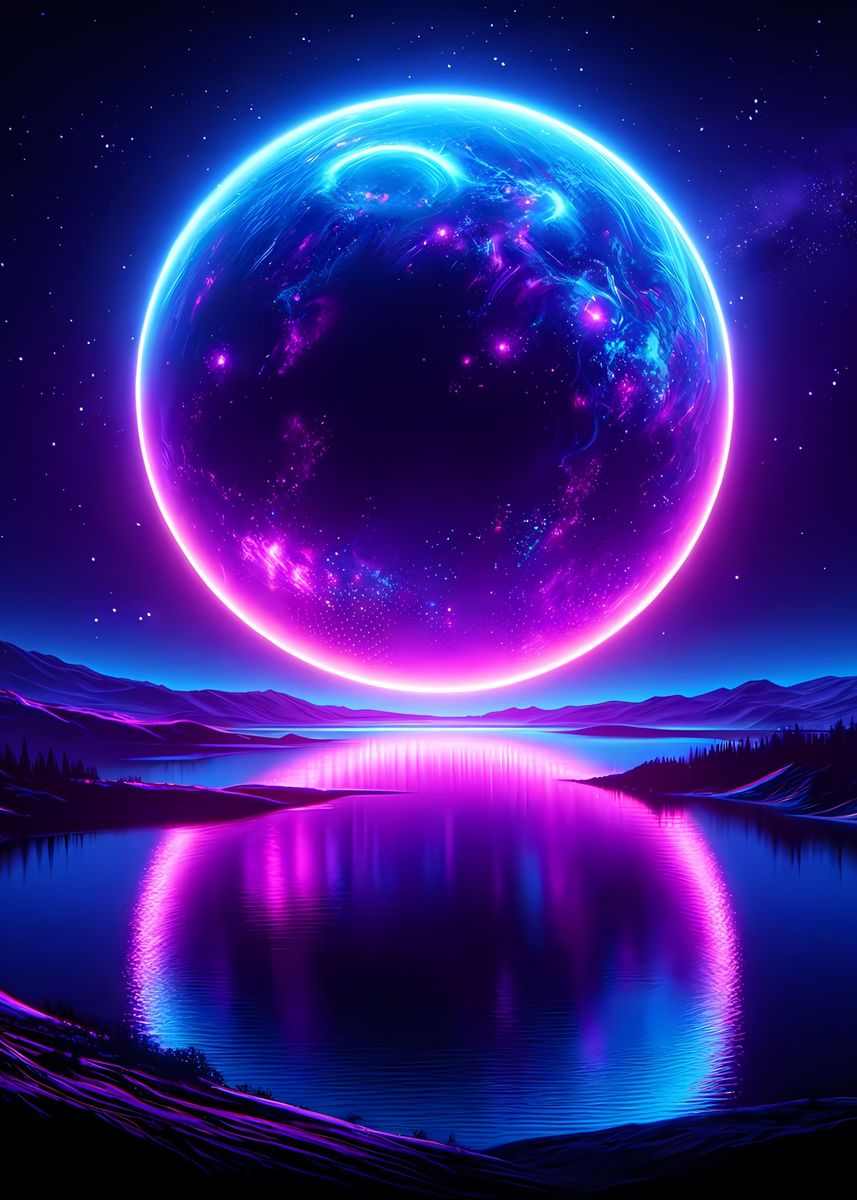 'Cosmic Reflection' Poster, picture, metal print, paint by Devran ...