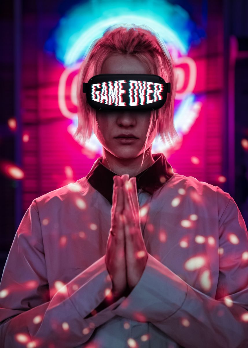 'Game Over Girl' Poster, picture, metal print, paint by Fidy Art | Displate