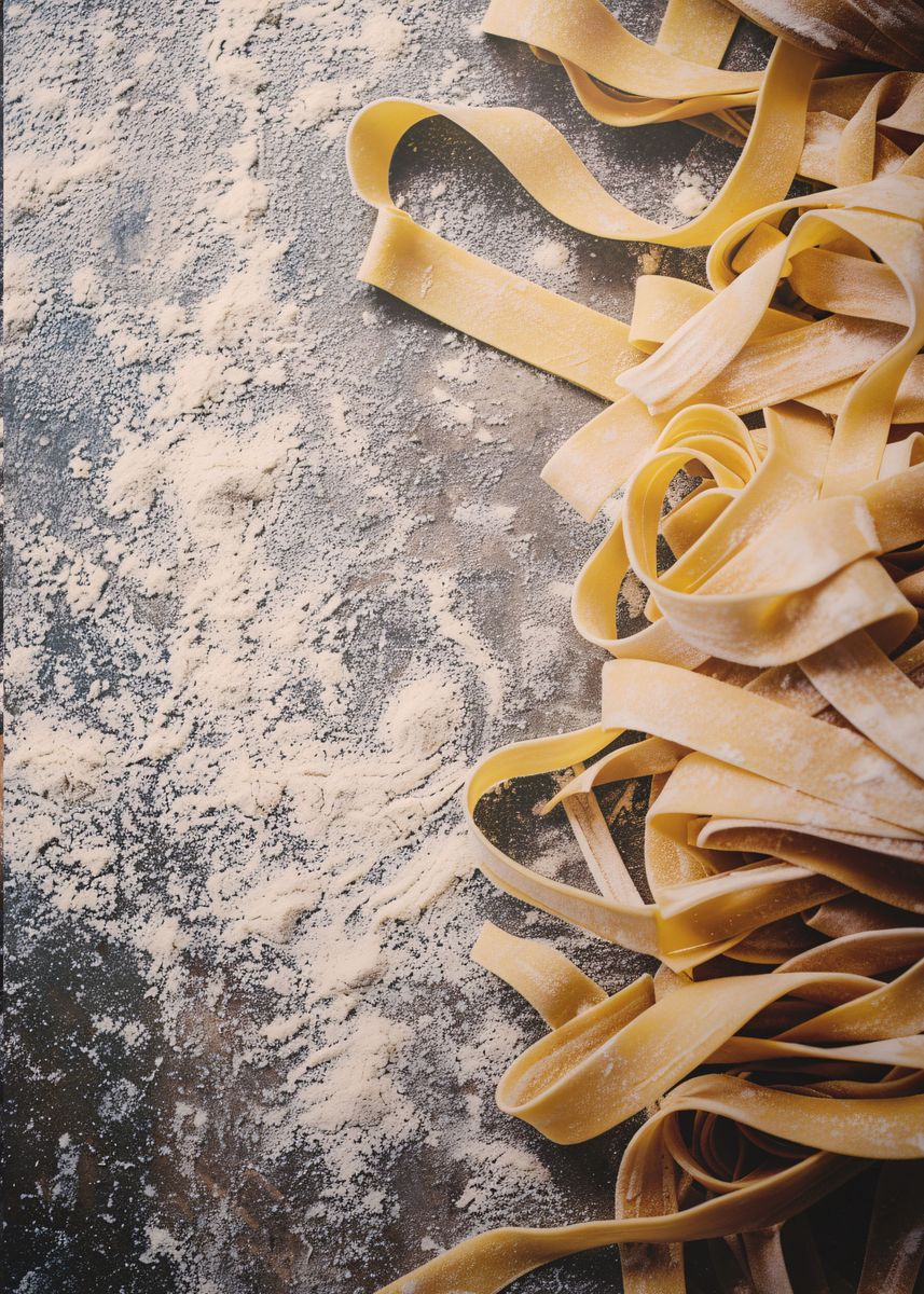 'Pasta noodle preparation' Poster, picture, metal print, paint by ...