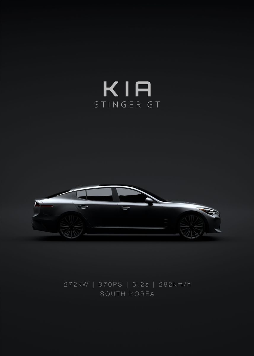 'Kia Stinger GT' Poster, picture, metal print, paint by 21 MXM | Displate