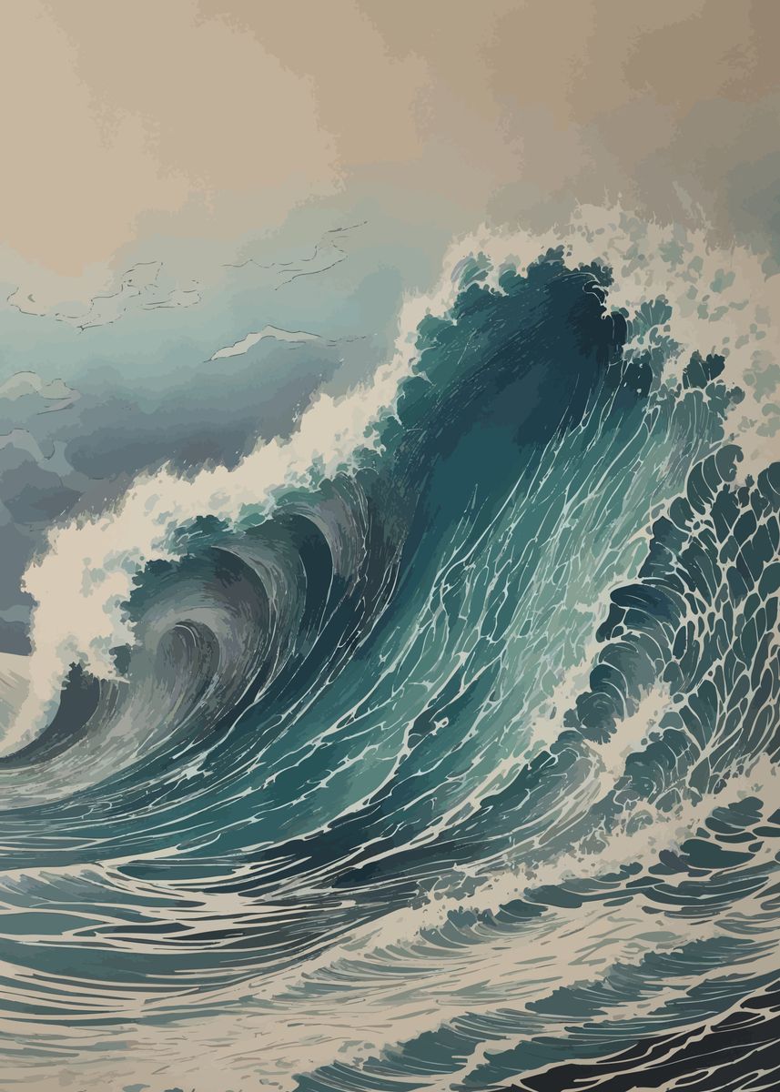 'Wave Break 07' Poster, picture, metal print, paint by Dexyn Artisan ...