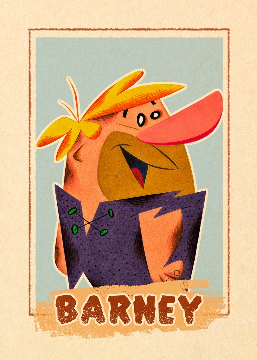 'Barney Rubble' Poster, picture, metal print, paint by Hanna Barbera ...