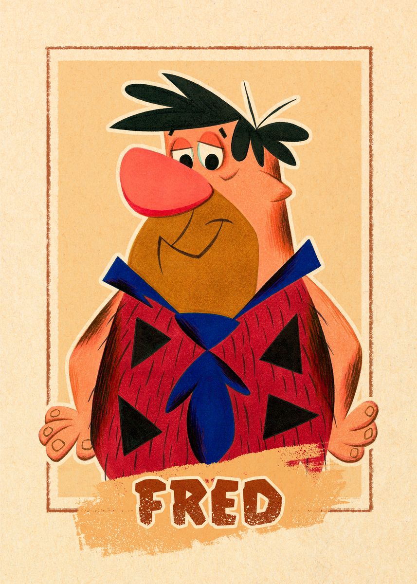 'Fred Flintstone' Poster, picture, metal print, paint by Hanna Barbera ...