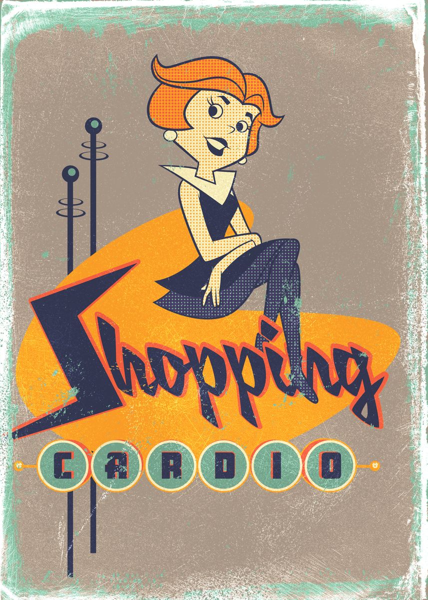 'Shopping Cardio' Poster, picture, metal print, paint by Hanna Barbera ...
