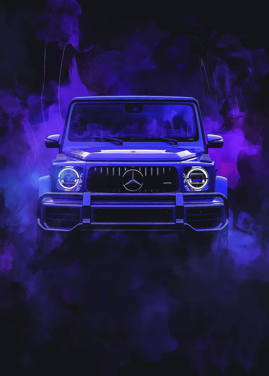 'G Class Neon Nights' Poster, picture, metal print, paint by Anima Art ...