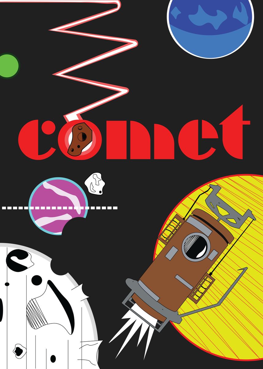'Comet' Poster, picture, metal print, paint by Tristan Swims | Displate