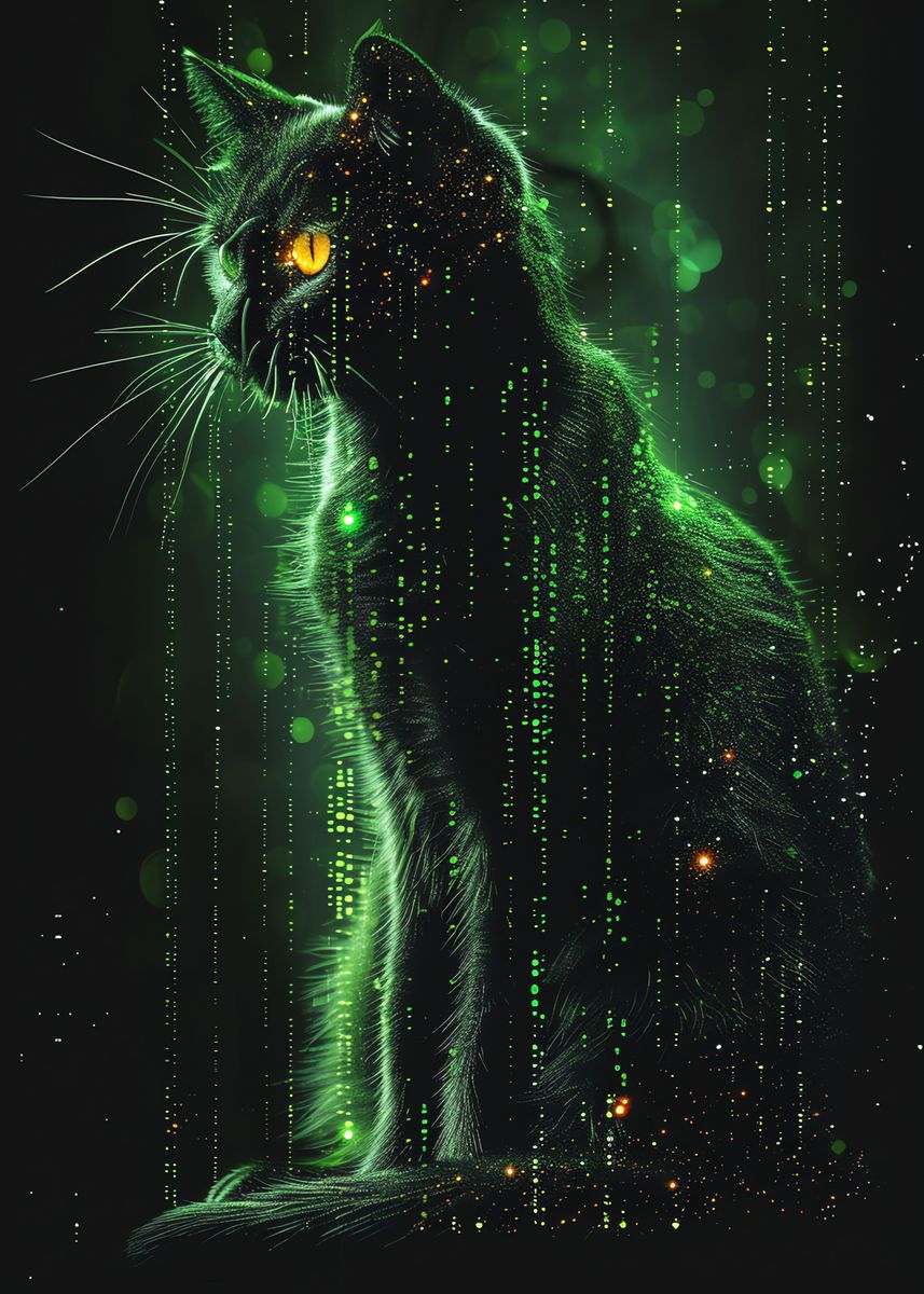 'Cat Wild Matrix Style' Poster, picture, metal print, paint by tribun ...