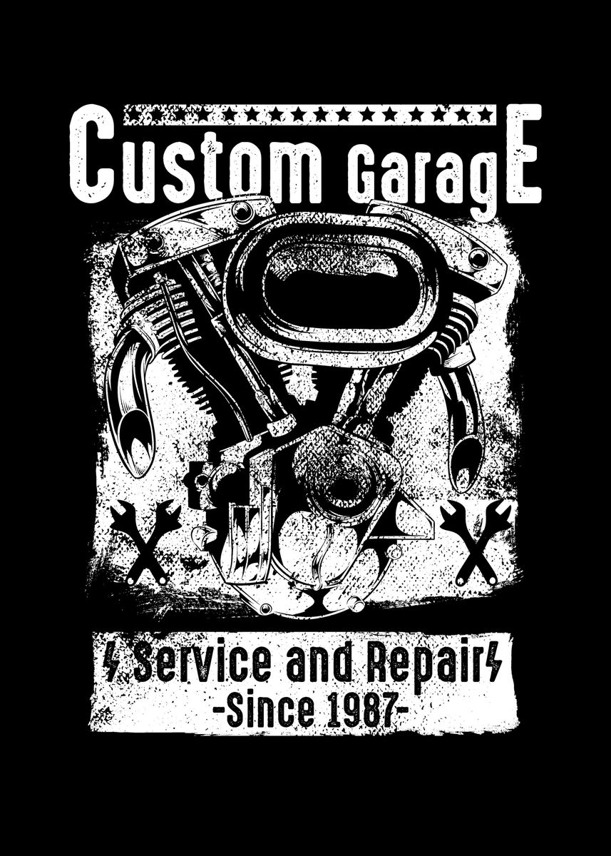 'custom garage ' Poster, picture, metal print, paint by Yacoub Al ...